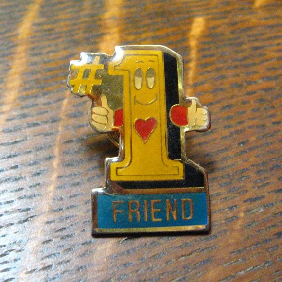 Number One #1 Friend | Accessories | Number One Friend Vintage Lapel ...